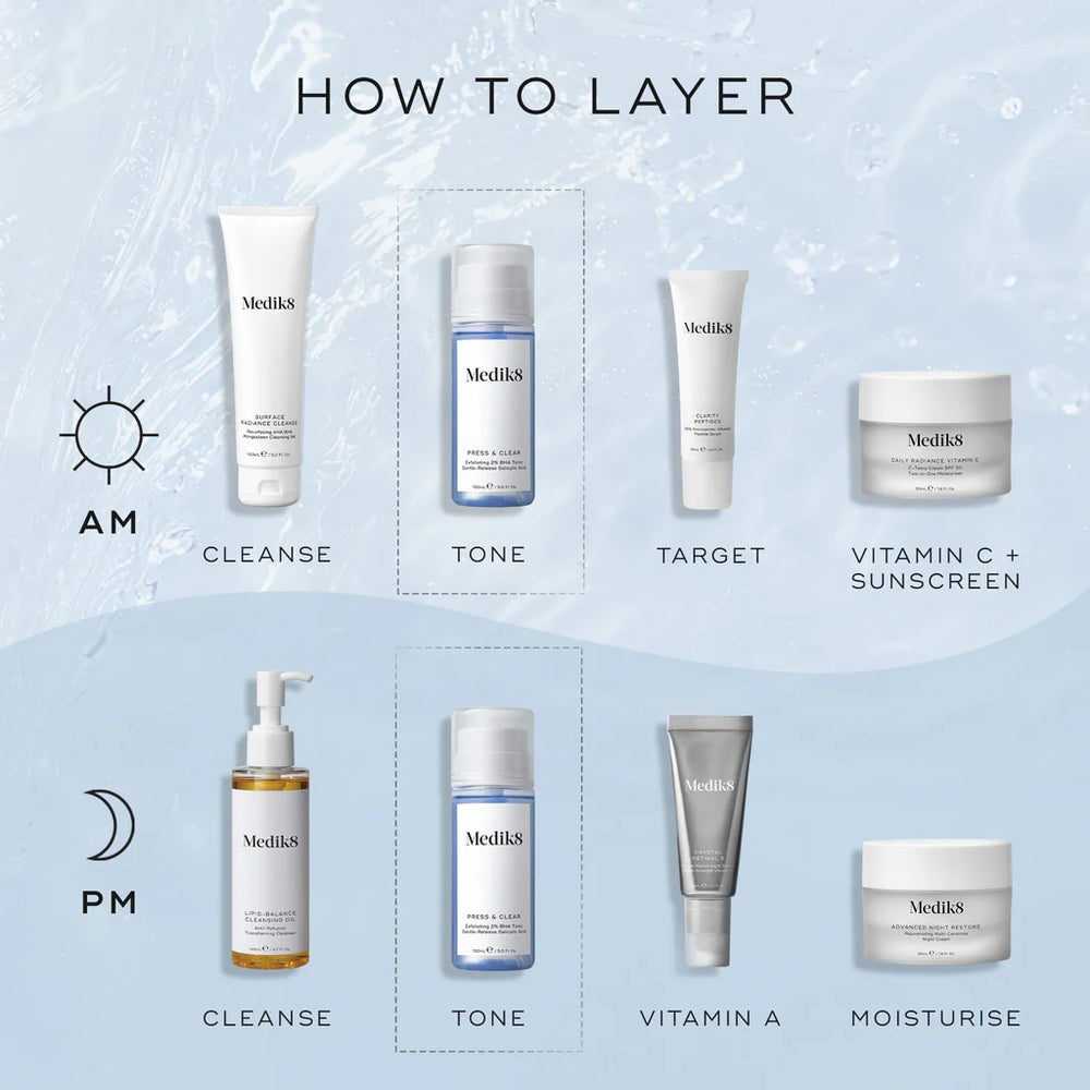 Medik8 Press & Clear | 2% BHA Daily Exfoliating Toner & The Derma Company
